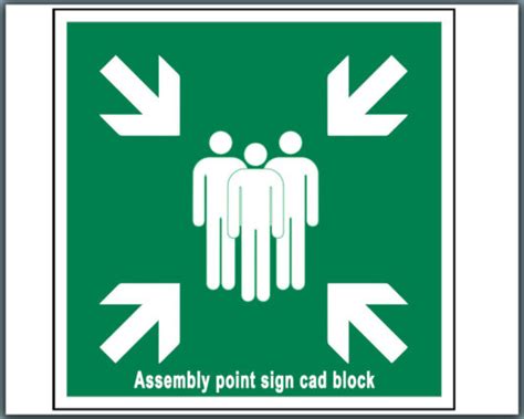 Assembly Point Sign Cad Block Free Dwg Download Pincad