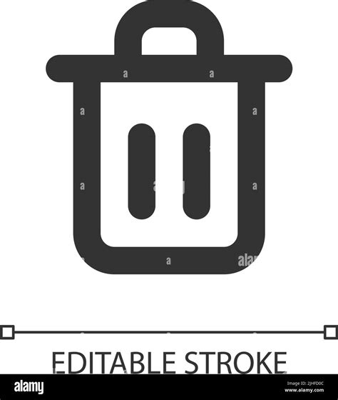 Trash Can Pixel Perfect Linear Ui Icon Stock Vector Image Art Alamy