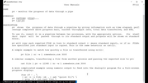 Linux Pv Command Monitor The Progress Of Data Through Pipe YouTube