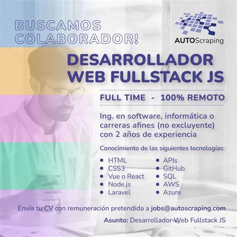 autoscraping on linkedin trabajoremoto desarrolladorweb aws nodejs