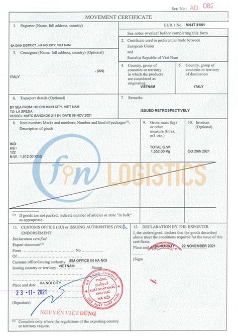 Hướng Dẫn Kê Khai Co Form Eur1 Chi Tiết Nhất Năm 2025