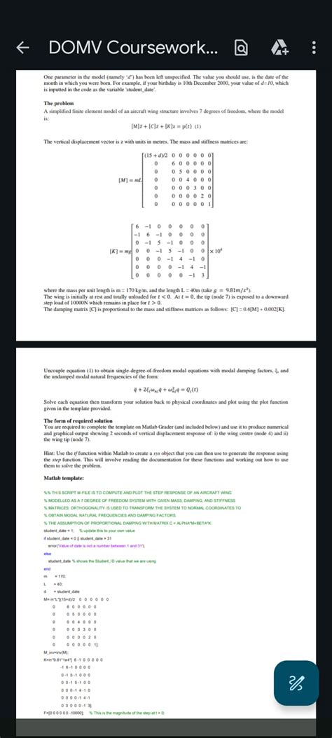 solved the problema simplified finite element model of an