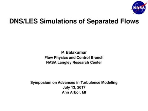 Dnsles Simulations Of Separated Flows Ppt Download