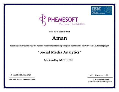 Internship Socialmediaanalytics Dataanalytics Ibm Phemesoft