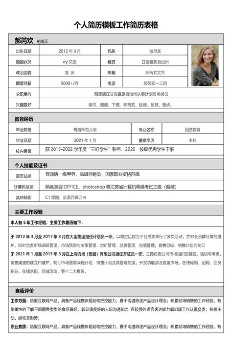 个人简历模板工作简历表格图纸下载 文脉工匠