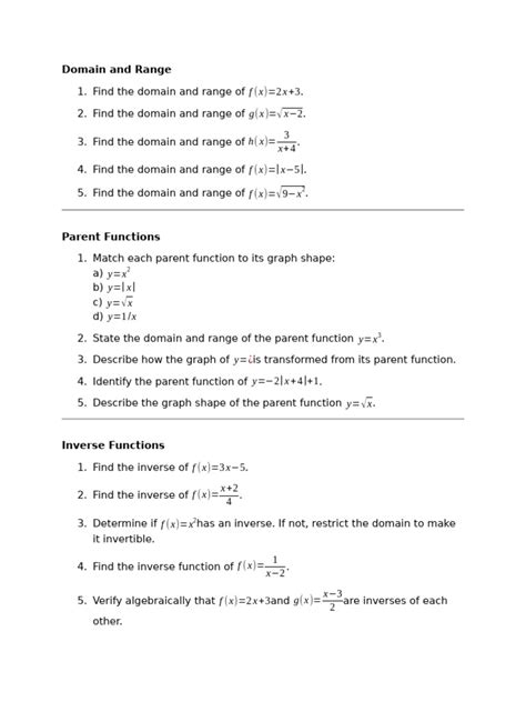Algebra Practice Problems Pdf Function Mathematics Algebra