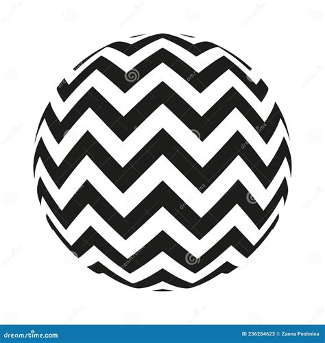 Circle Zig Zag Design Element Zigzags Round Logo Geometric Texture Stock Vector Illustration