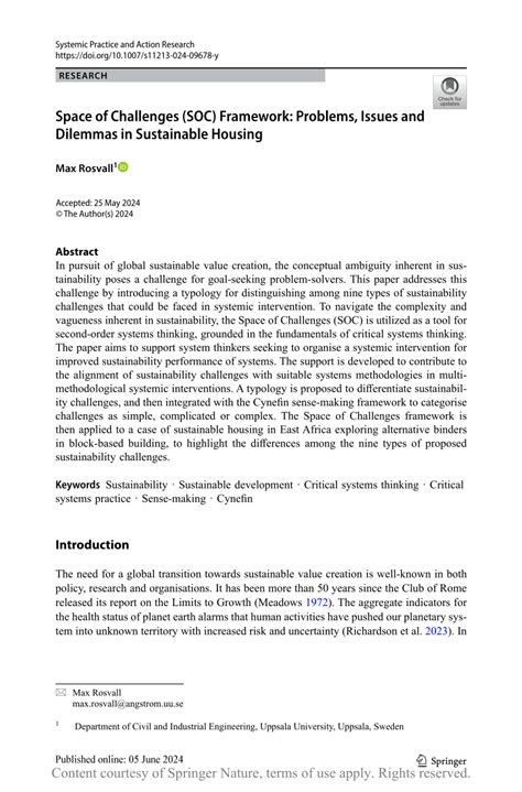 PDF Space Of Challenges SOC Framework Problems Issues And Dilemmas In Sustainable Housing
