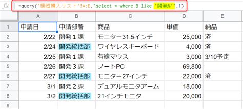 【query関数】where句とlike演算子を使用して指定の文字を含む行を抽出する 隣it 【query関数】where句とlike演算子を使用して指定の文字を含む行を抽出する 隣it