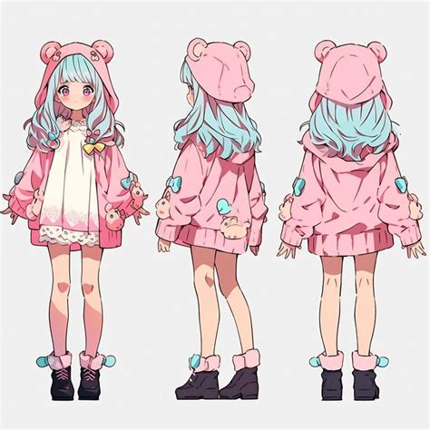 Premium Ai Image A Series Of Three Pictures Of A Girl In A Pink Coat
