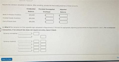 Solved Overhead Variances And Their Disposal Warner Company