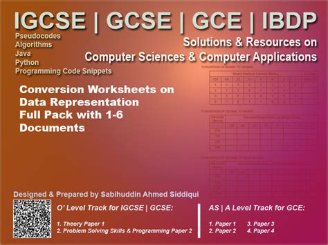 Exam Worksheets Computer Science For Igcse Gcse And Uk National