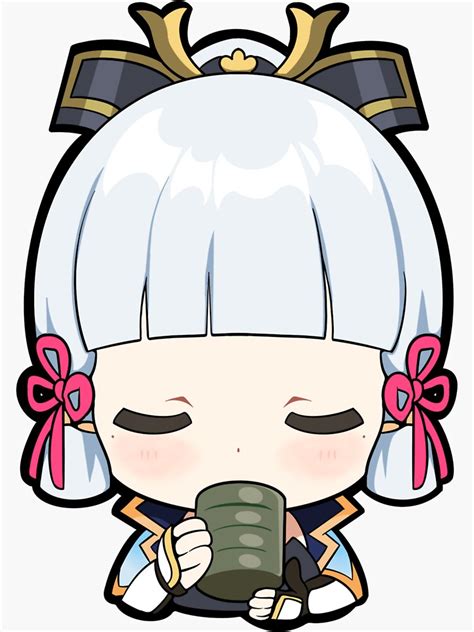 Genshin Impact Ayaka Chibi Sticker For Sale By Oblivioncrtv Redbubble