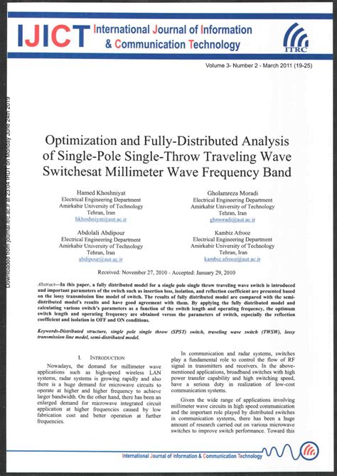Pdf Optimization And Fully Distributed Analysis Of Traveling Wave