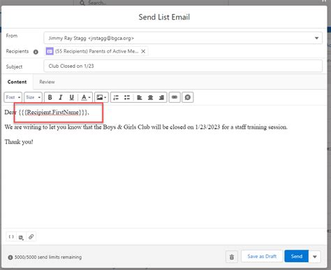Sending A Mass Email
