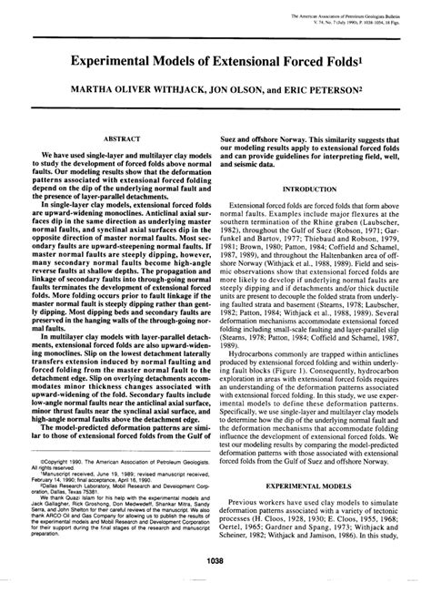 Pdf Experimental Models Of Extensional Forced Folds