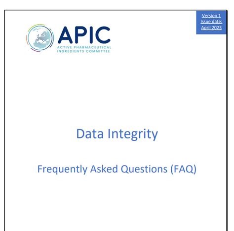 Data Integrity News Apic Data Integrity Frequently Asked Questions