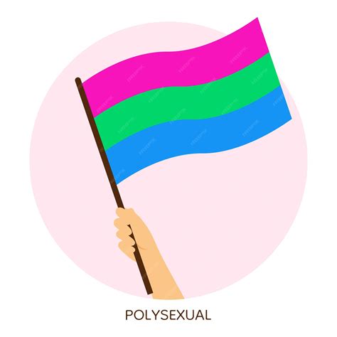 Premium Vector Hand Holding Polysexual Pride Flag