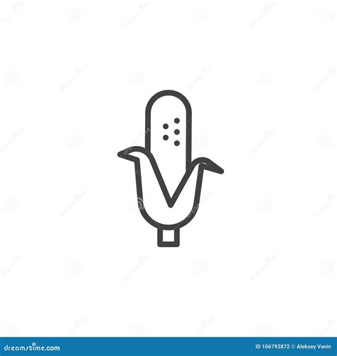 Corn Line Icon Stock Vector Illustration Of Grain Line 106793872