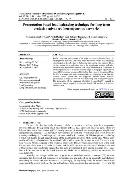 Permutation Based Load Balancing Technique For Long Term Evolution Advanced Heterogeneous