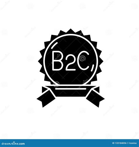 B2c Black Icon Vector Sign On Isolated Background B2c Concept Symbol Illustration Stock
