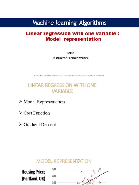 Lec2 Linear Regression With One Variable Pdf Regression Analysis