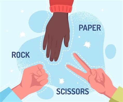 Juego De Piedra Papel O Tijera Vector Premium