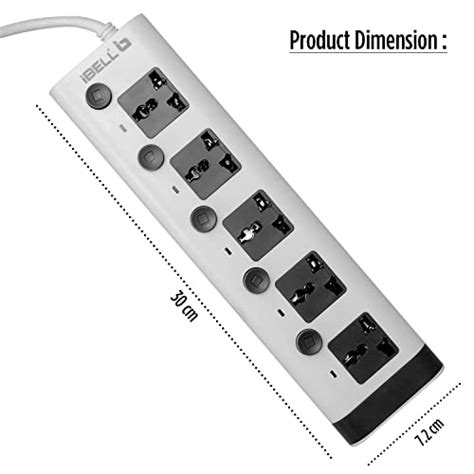 Ibell 5mplus Extension Cord Board With 5 Meter Cord Length 5 Way Multi Socket Spike Guard 2500w