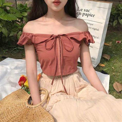 Off The Shoulder Ruffle Top Ruffle Crop Top Tops Off Shoulder