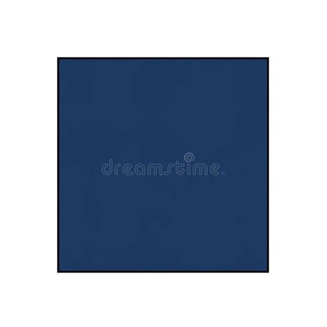 A Simple Square With A Solid Dark Blue Color Centered Against A White Background Stock