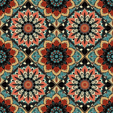 Flower Pattern Boho Brown Royalty Free Vector Image