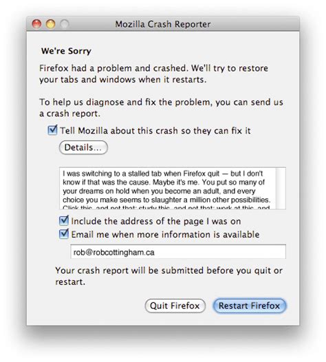 i believe crash reports should be worth reading rob cottingham