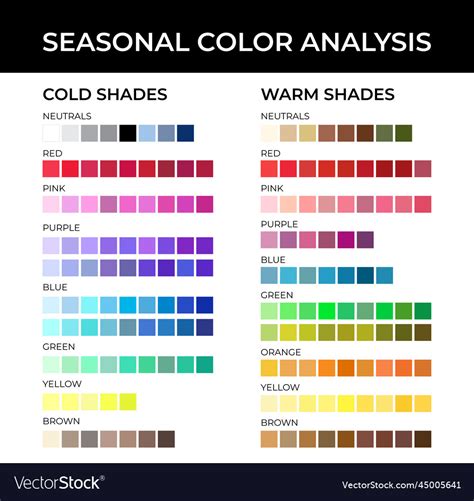 Seasonal Color Analysis Palette With Cold Vector Image