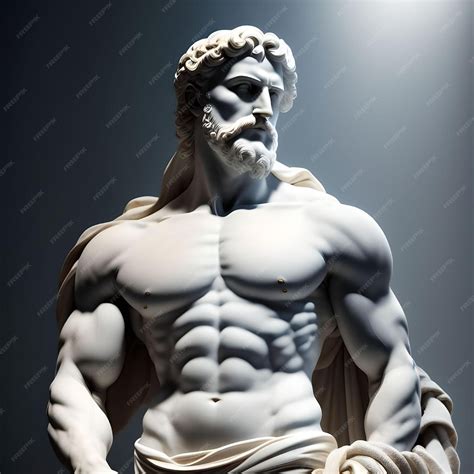 Premium Photo Ancient Greek Style Muscular Statue With Muscular Body