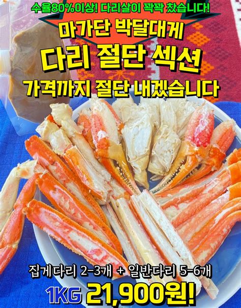 미친가성비박달대게섹션왕박달대게다리섹션 1회성이벤트단한번의초특가 큼직~한 마가단 박달대게 꽉꽉~찬
