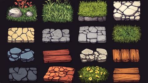 A Series Of Pictures Of Different Shapes And Sizes Of Grass Premium