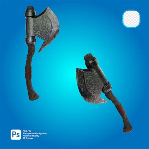 Premium Psd 3d Rendering Of Axe With Texture Detail