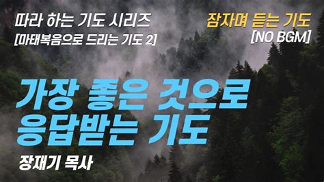 따라하는 기도시리즈 225 가장 좋은 것으로 응답받는 기도 마태복음으로 드리는 기도 2 잠자며 듣는기도 장재기 목사 No Bgm Youtube