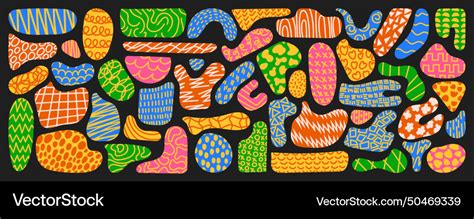 Set Of Colorful Liquid Abstract Organic Shapes Vector Image