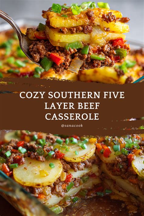 Cozy Southern Five Layer Beef Casserole Recipe Five Layer Casserole Beef 5 Layer Casserole