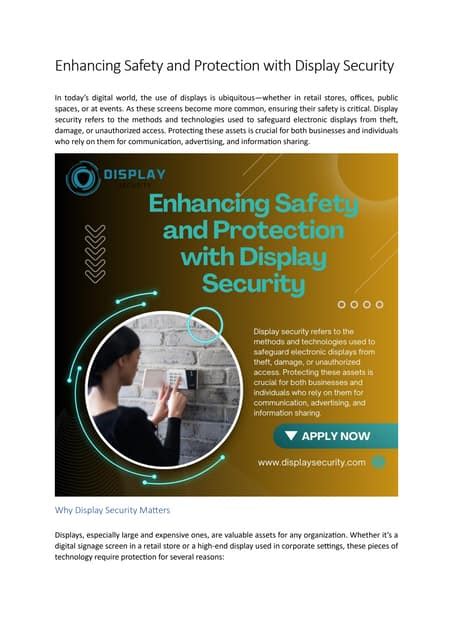 Enhancing Safety And Protection With Display Security Pdf