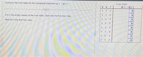 Solved Construct the truth table for the compound statement | Chegg.com