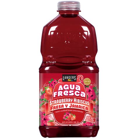 64oz Agua Fresca Strawberry Hibiscus Langer Juice Company
