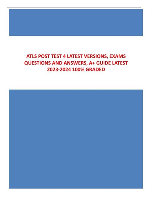 Tls Post Test 4 Latest Versions Exams Questions And Answers A Guide Latest Graded Tls