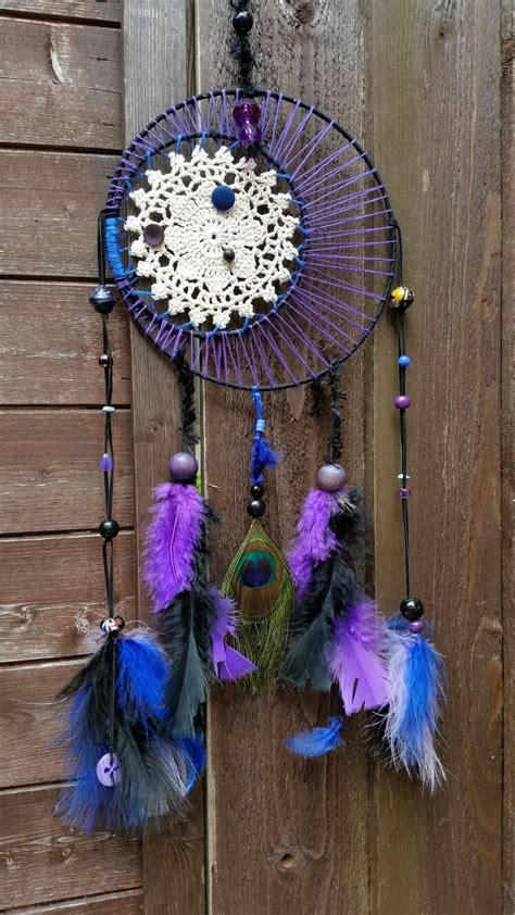 Purple And Peacock Dreamcatcher Purple Flower Dreamcatcher Design