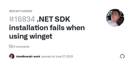 Net Sdk Installation Fails When Using Winget · Issue 16834 · Dotnet