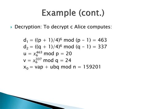 Ppt Rabin Cryptosystem And Blum Goldwasser Cryptosystem Powerpoint