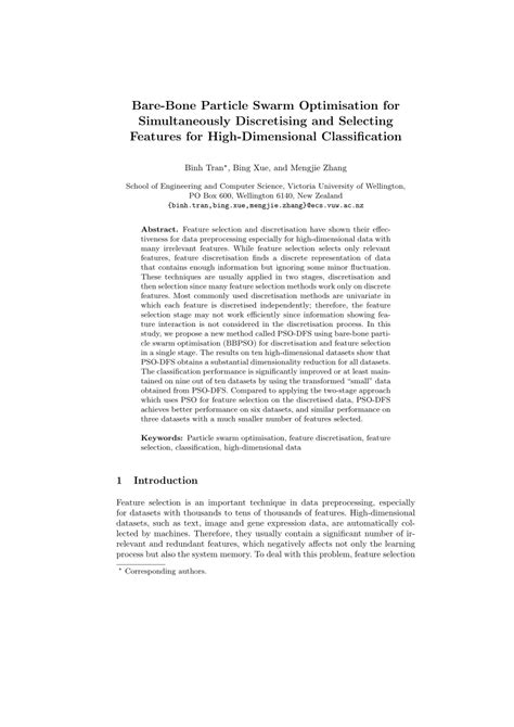 pdf bare bone particle swarm optimisation for simultaneously