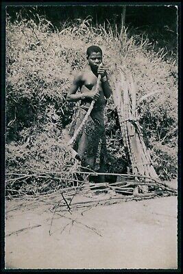 A04 Africa Black Nude Woman Original Old C1930 1940s French Real Photo