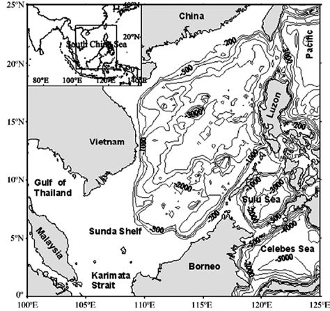 Bathymetry Of The South China Sea Download Scientific Diagram